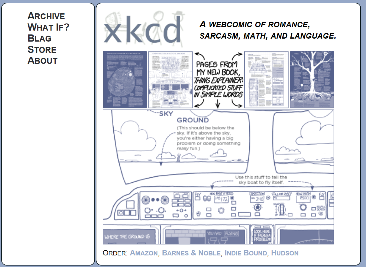 File:Thing Explainer promoted on xkcd.PNG - explain xkcd